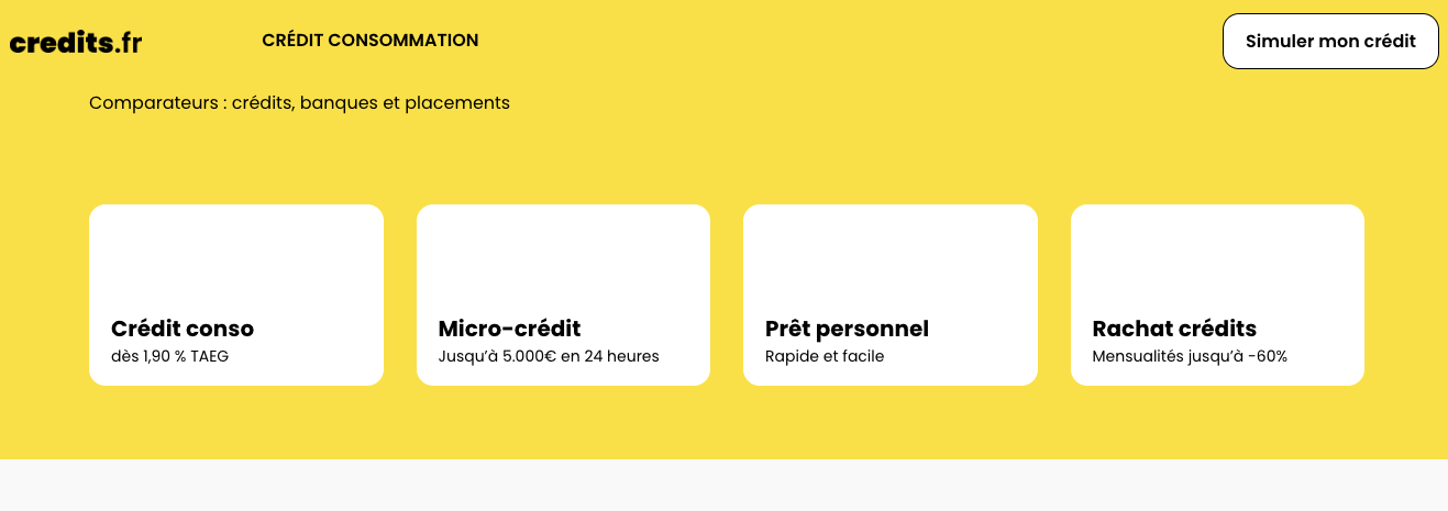 Projet Credits.fr par NextSeo
